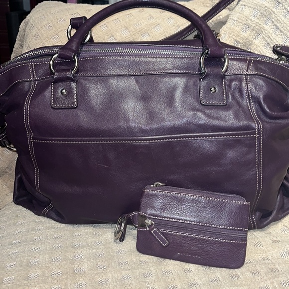 Levenger | Bags | Loevinger Dark Plum Oh Leather Large Crossbody ...
